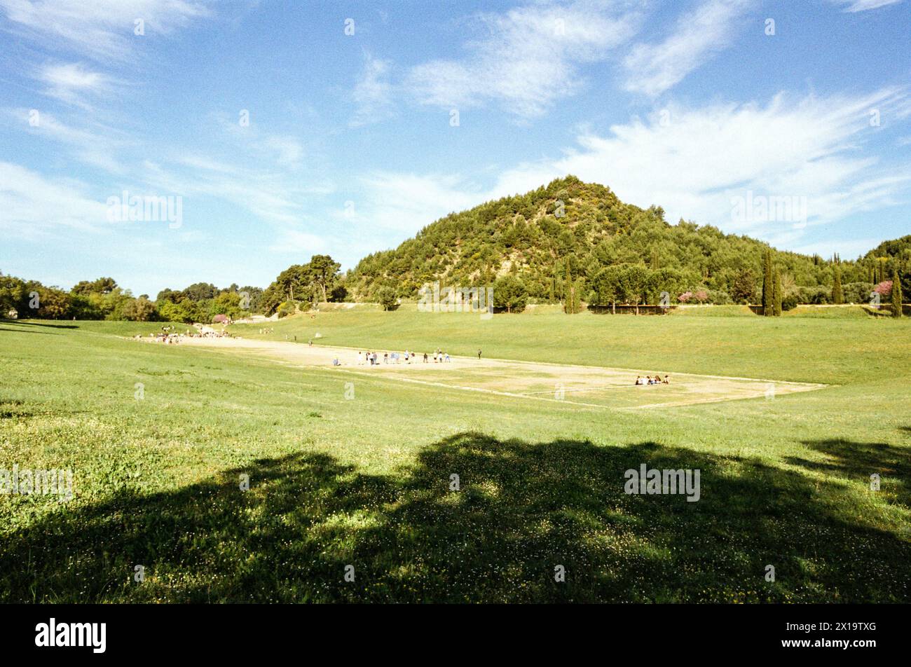 Ancient Olympic stadium, Olympia, Peloponnese, Greece. Ancient Olympia ...