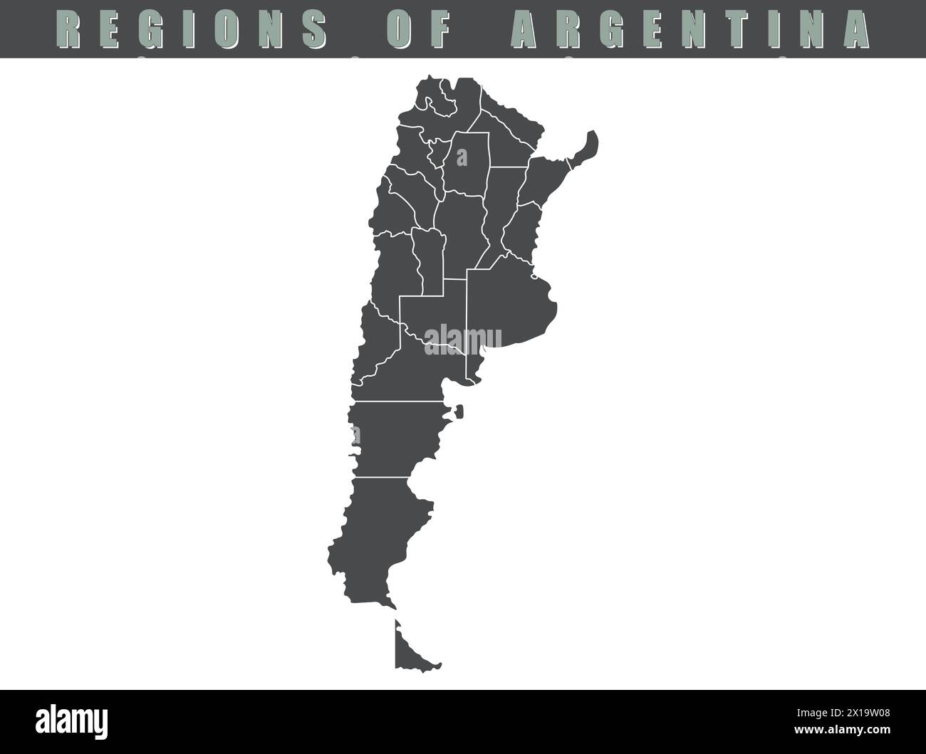 Argentina country map. Map of Argentina in gray color. Detailed gray ...