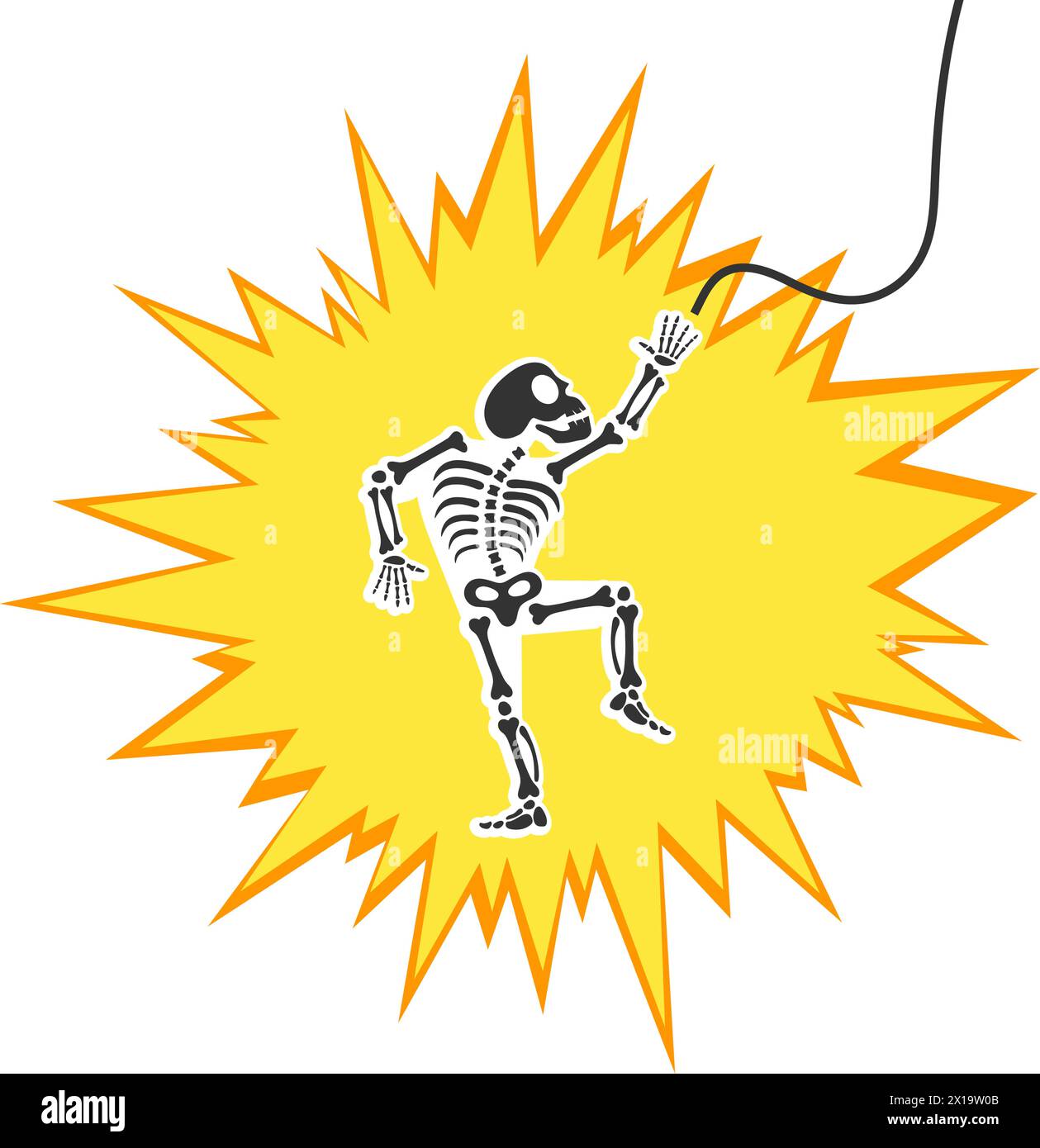 Skeleton electric shock by high voltage or lighting electrocuted ...