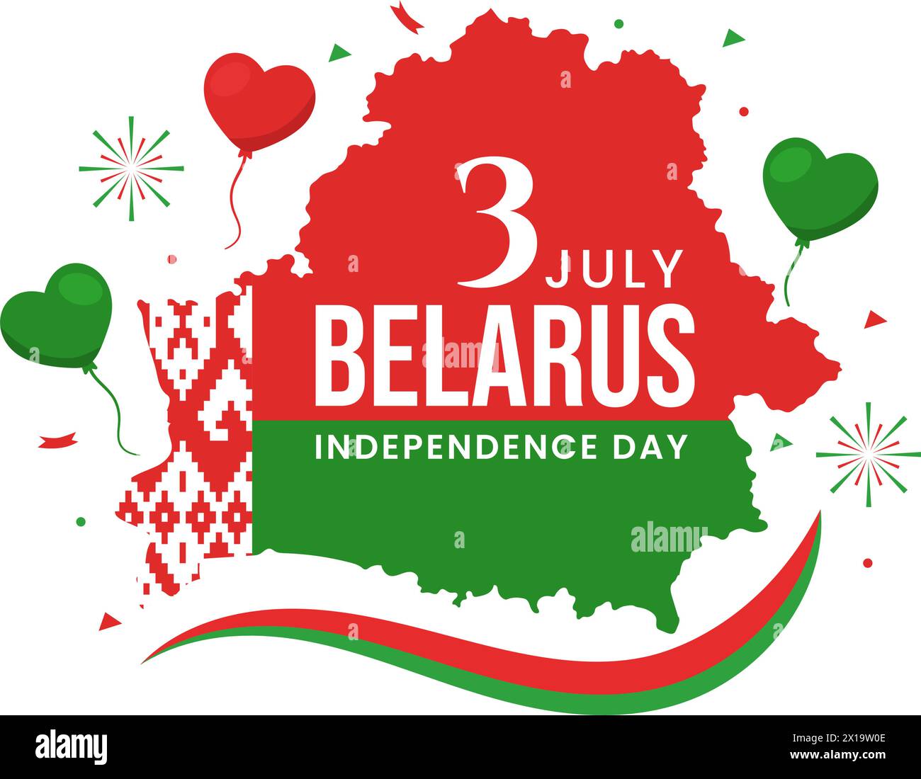 Happy Belarus Independence Day Vector Illustration on 3 July with ...