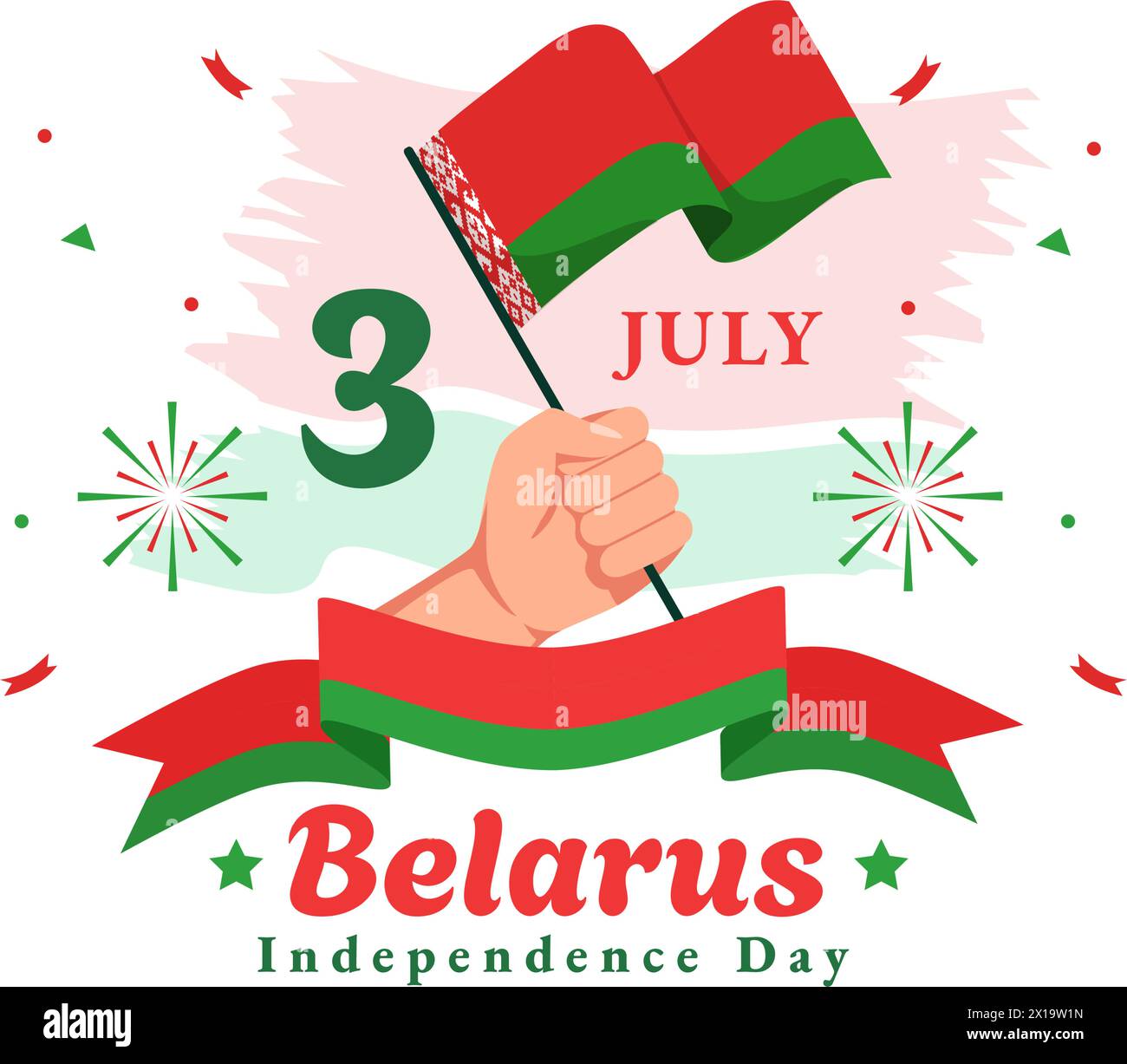 Happy Belarus Independence Day Vector Illustration on 3 July with ...