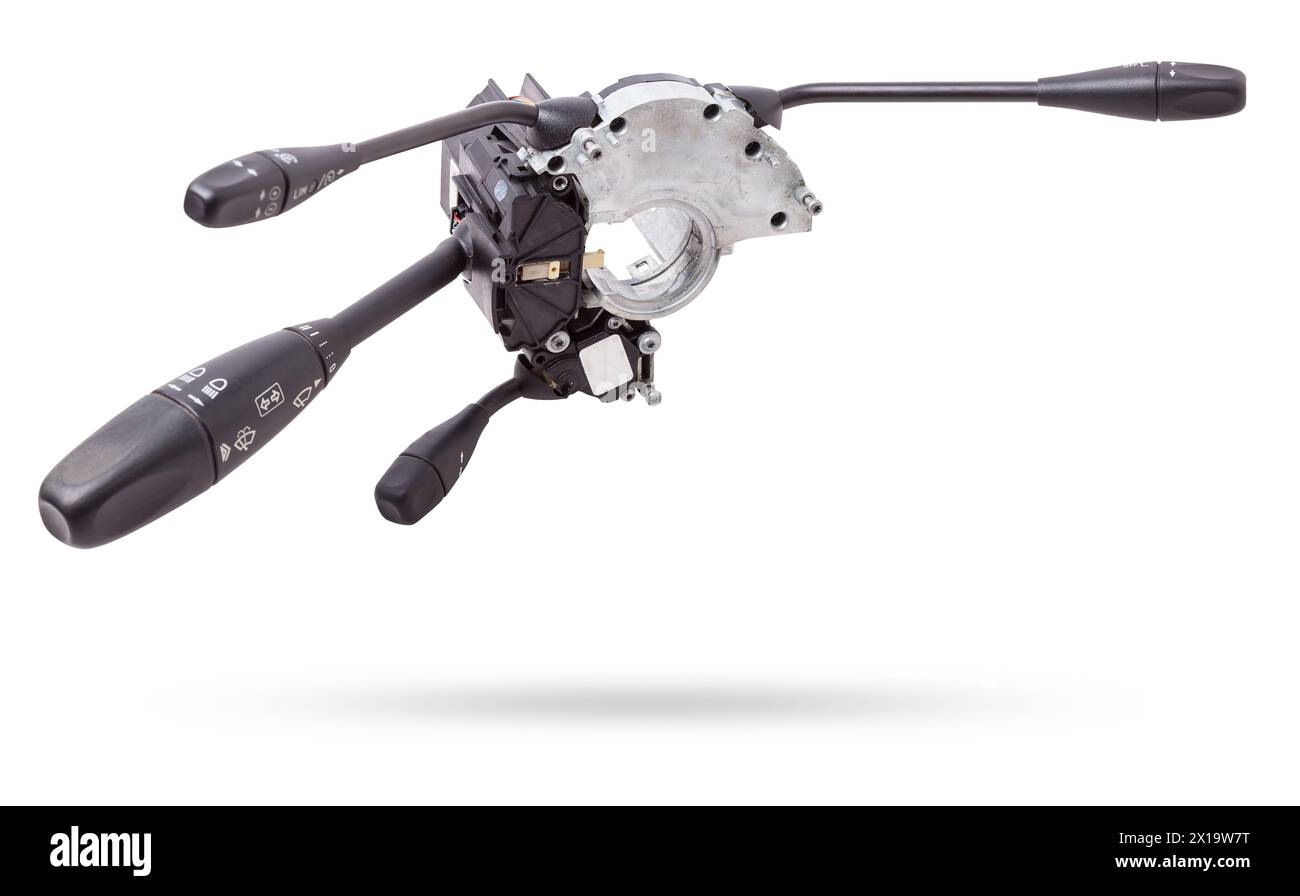 Steering wheel switches for windshield wipers and turn signals with ...