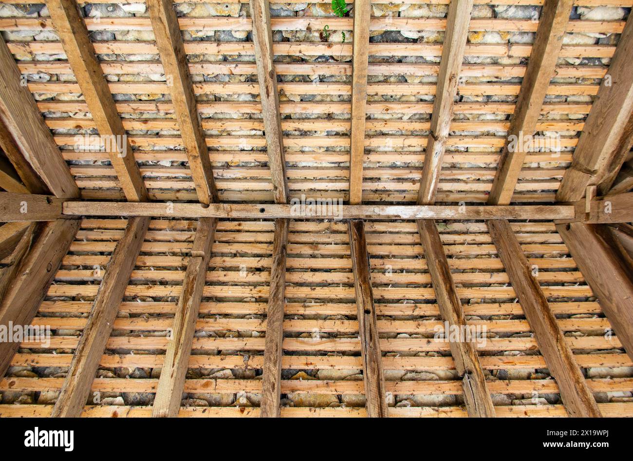 roof timbers and slates Stock Photo - Alamy