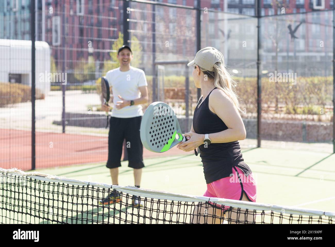 Woman standing padel court hi-res stock photography and images - Alamy