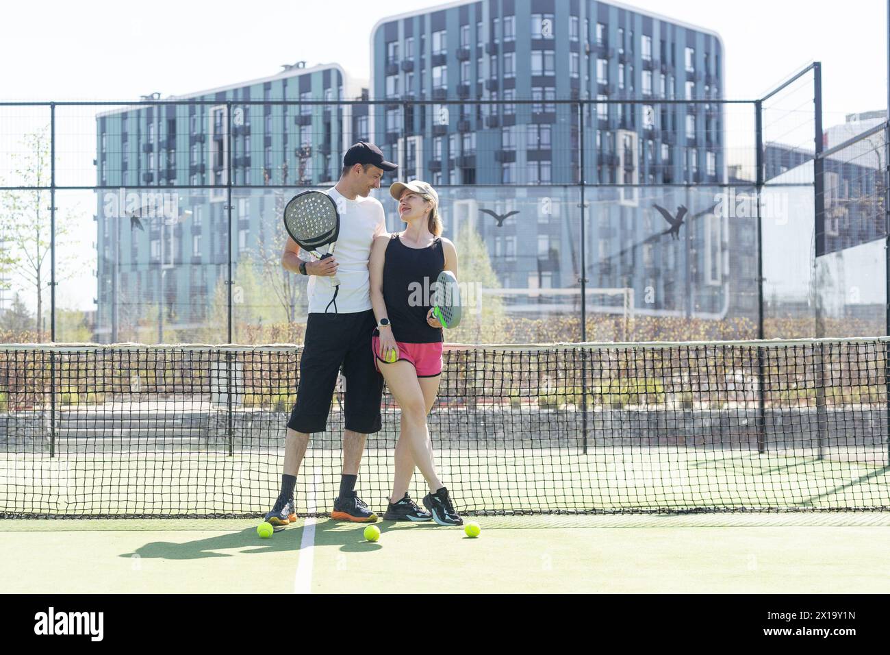 Woman standing padel court hi-res stock photography and images - Alamy