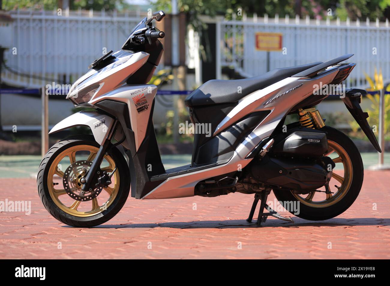 Honda Vario brand motorcycle parked in the yard Stock Photo - Alamy