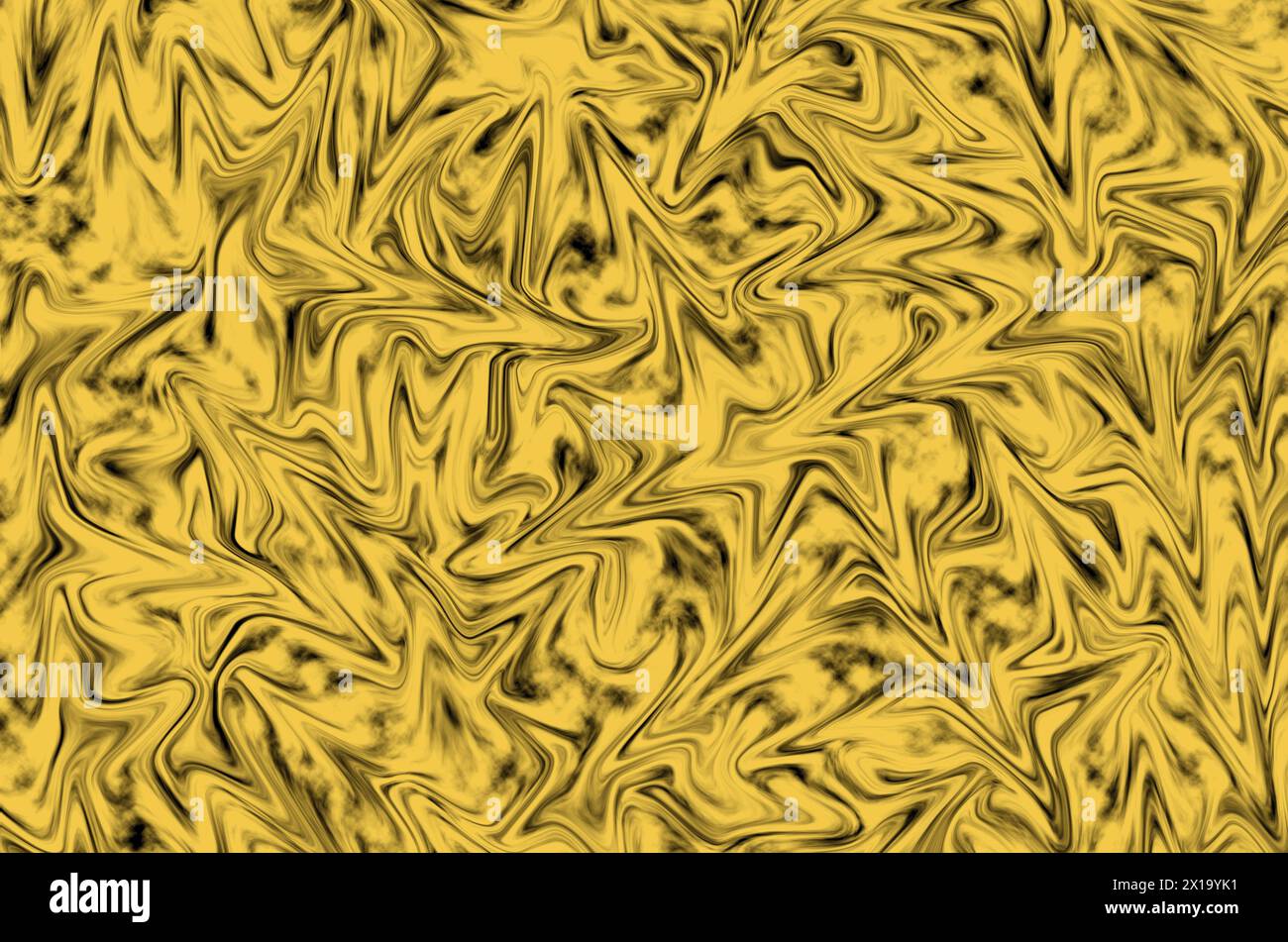 Illustration of vivid yellow and black spreading liquid pattern Stock ...