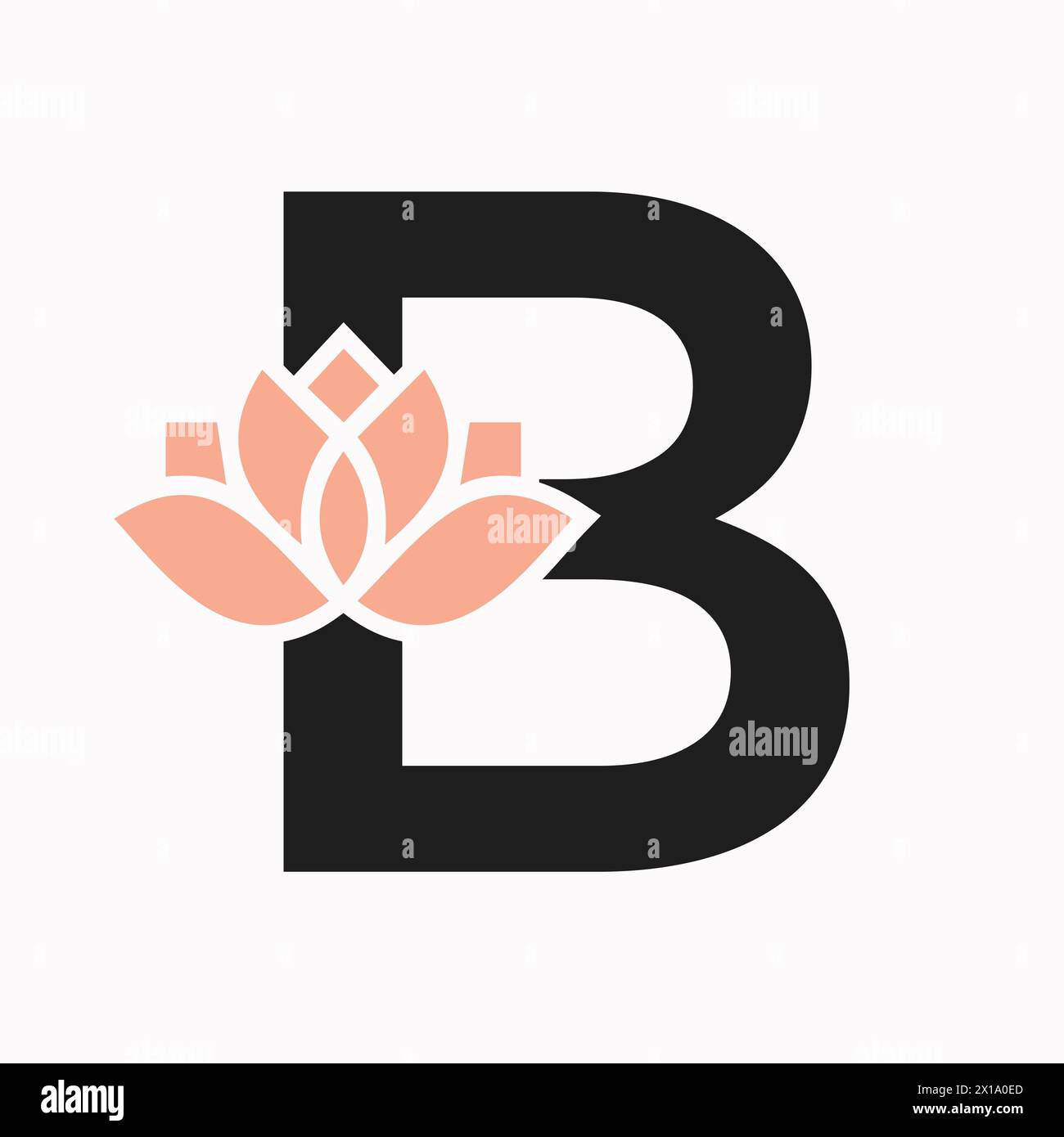 Letter B Flower Concept For Botanic Symbol. Beauty Sign Stock Vector ...