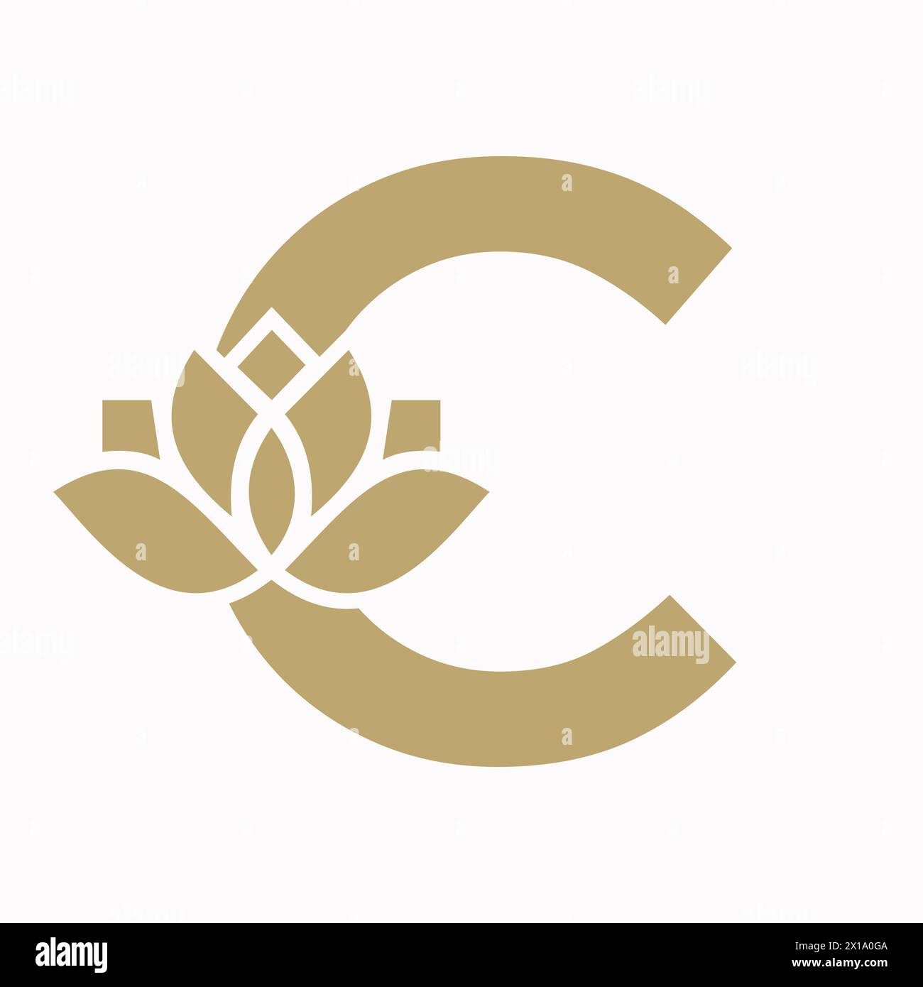Letter C Flower Concept For Botanic Symbol. Beauty Sign Stock Vector ...