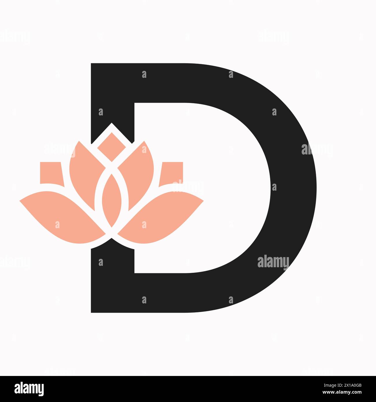 Letter D Flower Concept For Botanic Symbol. Beauty Sign Stock Vector ...