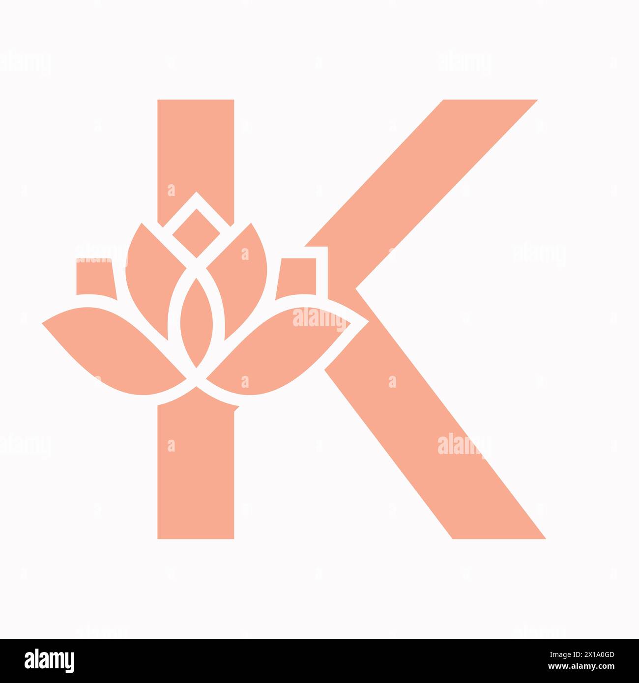Letter K Flower Concept For Botanic Symbol. Beauty Sign Stock Vector ...