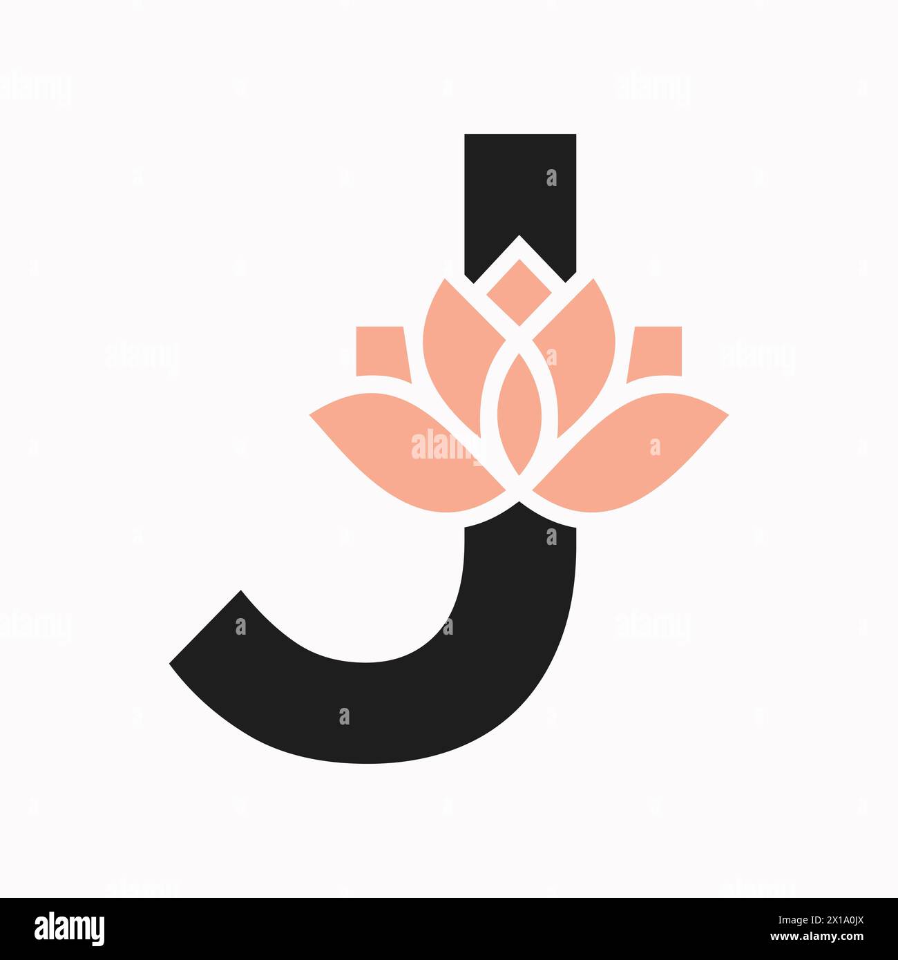 Letter J Flower Concept For Botanic Symbol. Beauty Sign Stock Vector ...