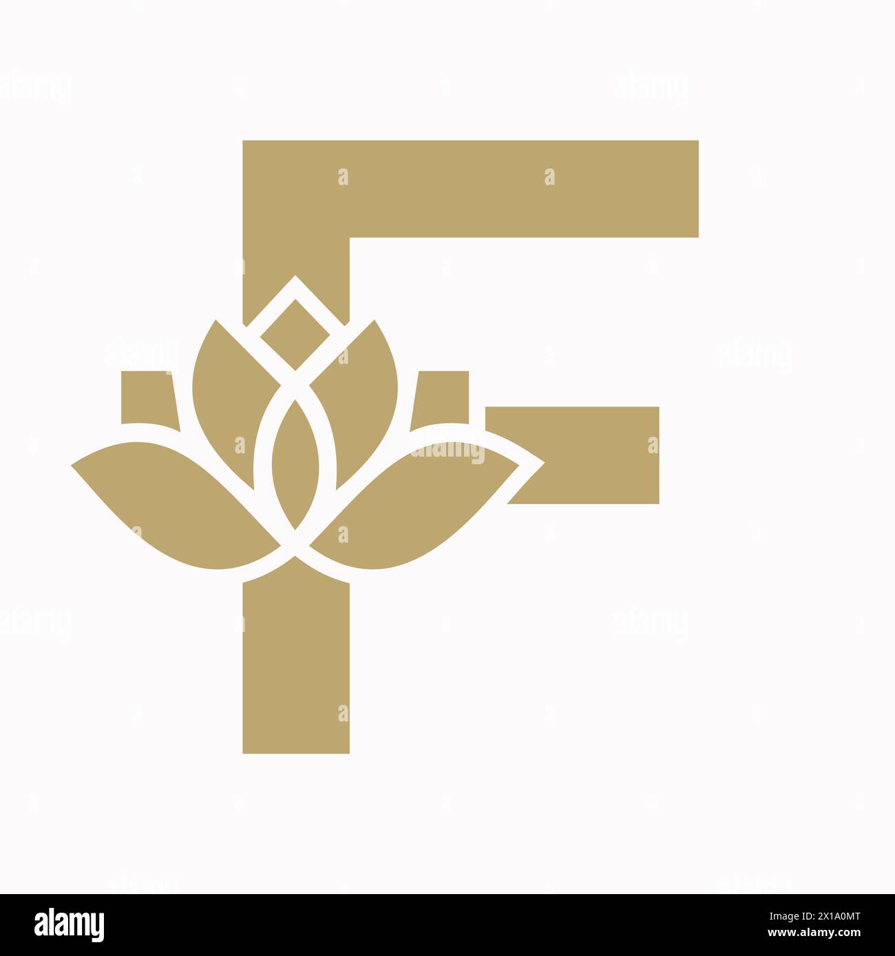 Letter F Flower Concept For Botanic Symbol. Beauty Sign Stock Vector ...