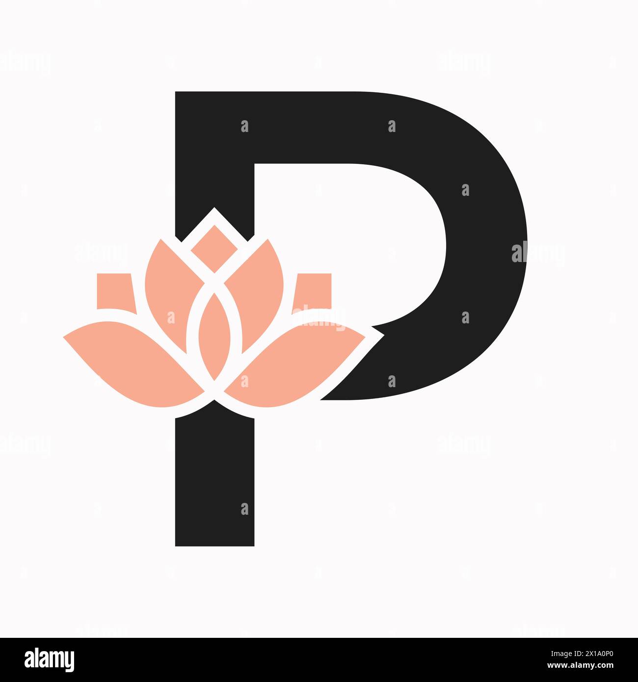 Letter P Flower Concept For Botanic Symbol. Beauty Sign Stock Vector ...