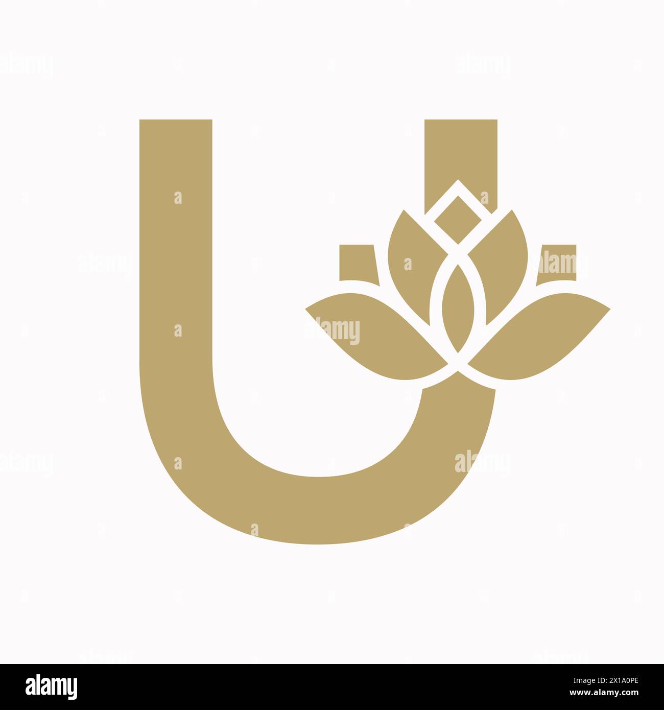 Letter U Flower Concept For Botanic Symbol. Beauty Sign Stock Vector ...