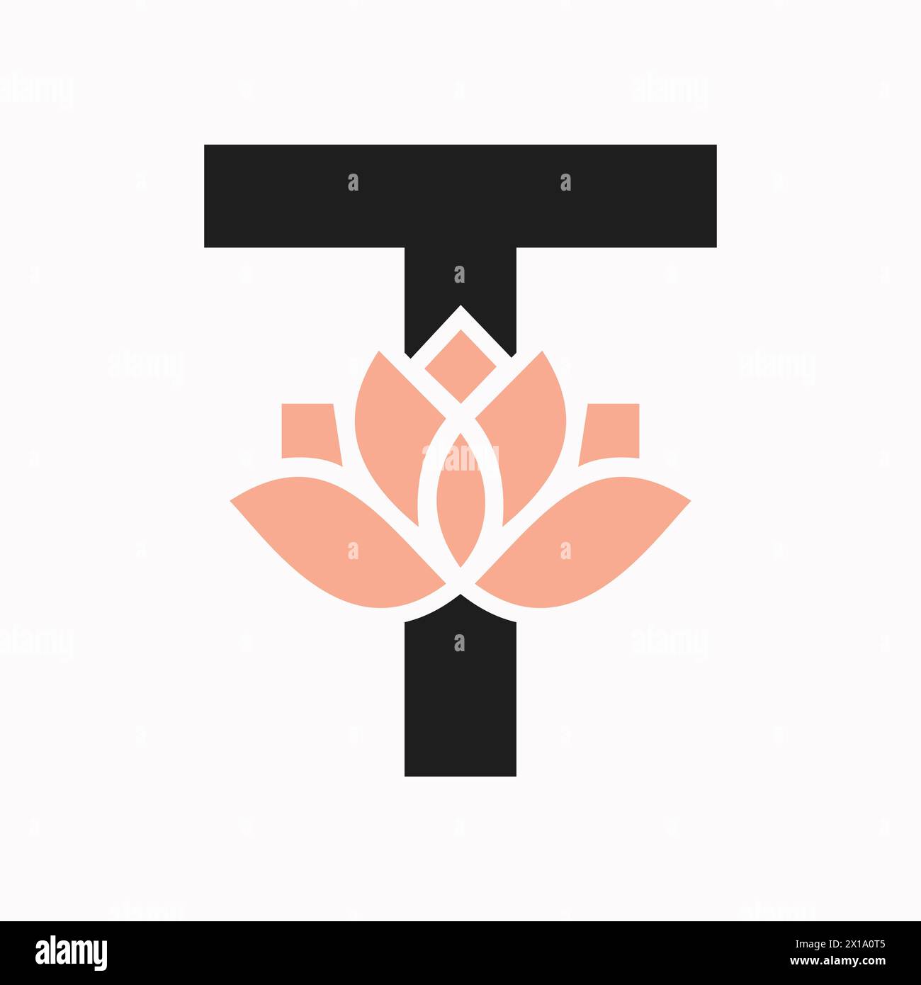Letter T Flower Concept For Botanic Symbol. Beauty Sign Stock Vector ...