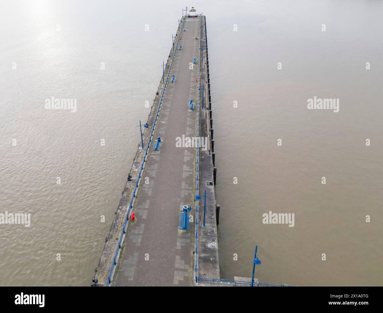 aerial view of Erith pier, first opened in 1842 , is the longest pier ...
