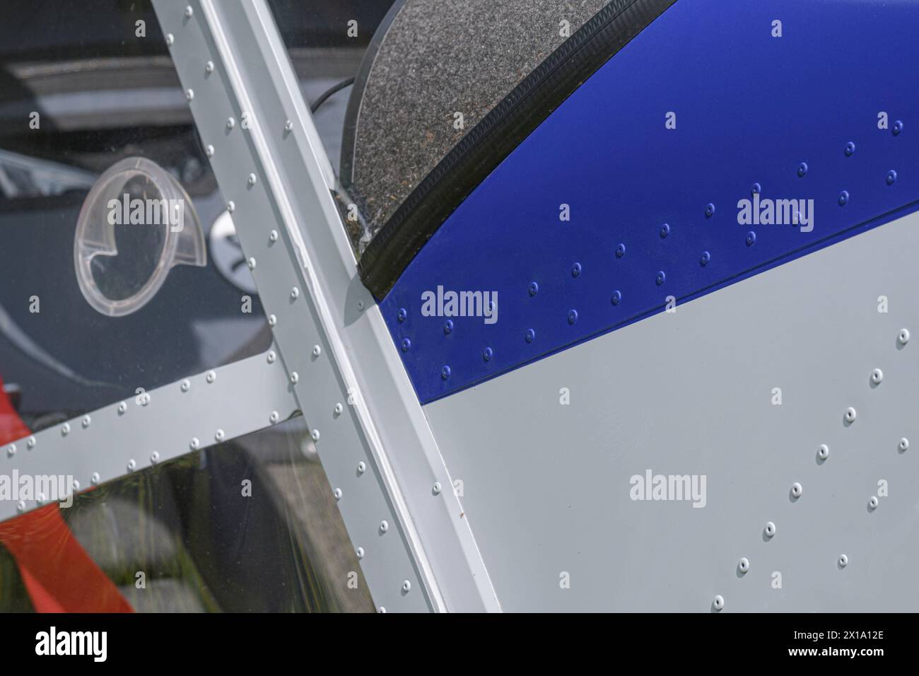 Rivets, texture, surface - side of a blue light aircraft Stock Photo ...
