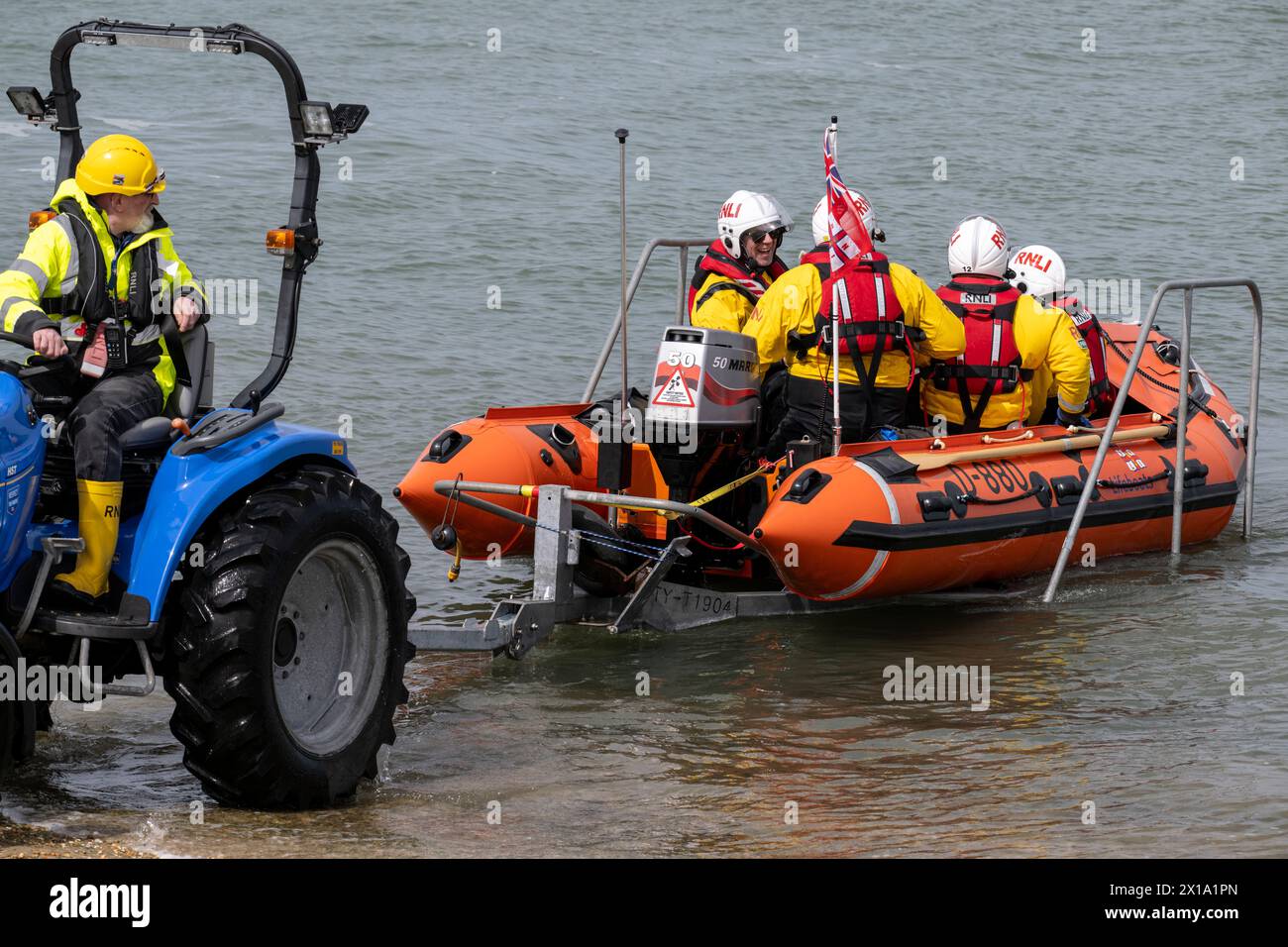 “D” Class lifeboat at Calshot, Southampton Water, Hampshire, England ...