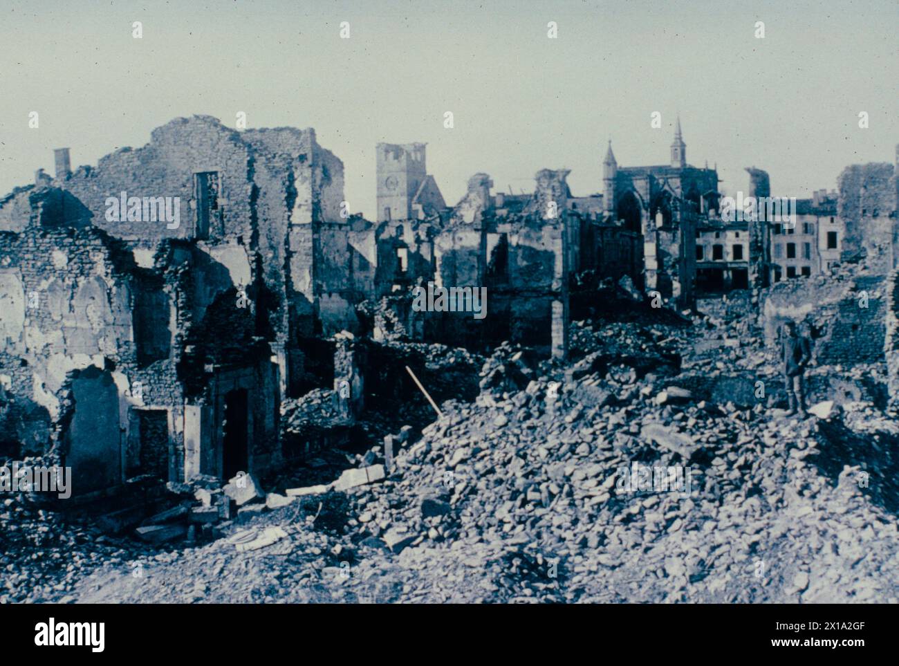 The destroyed French town of Etain during WW1, 1917 Stock Photo - Alamy