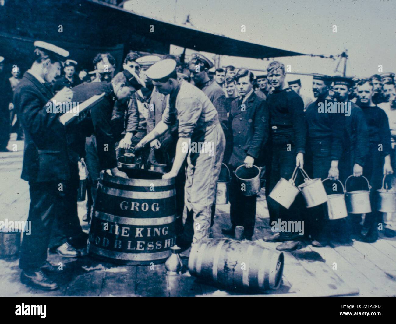 Grog (rum cocktail) issued to British sailors during WW1, 1918 Stock ...
