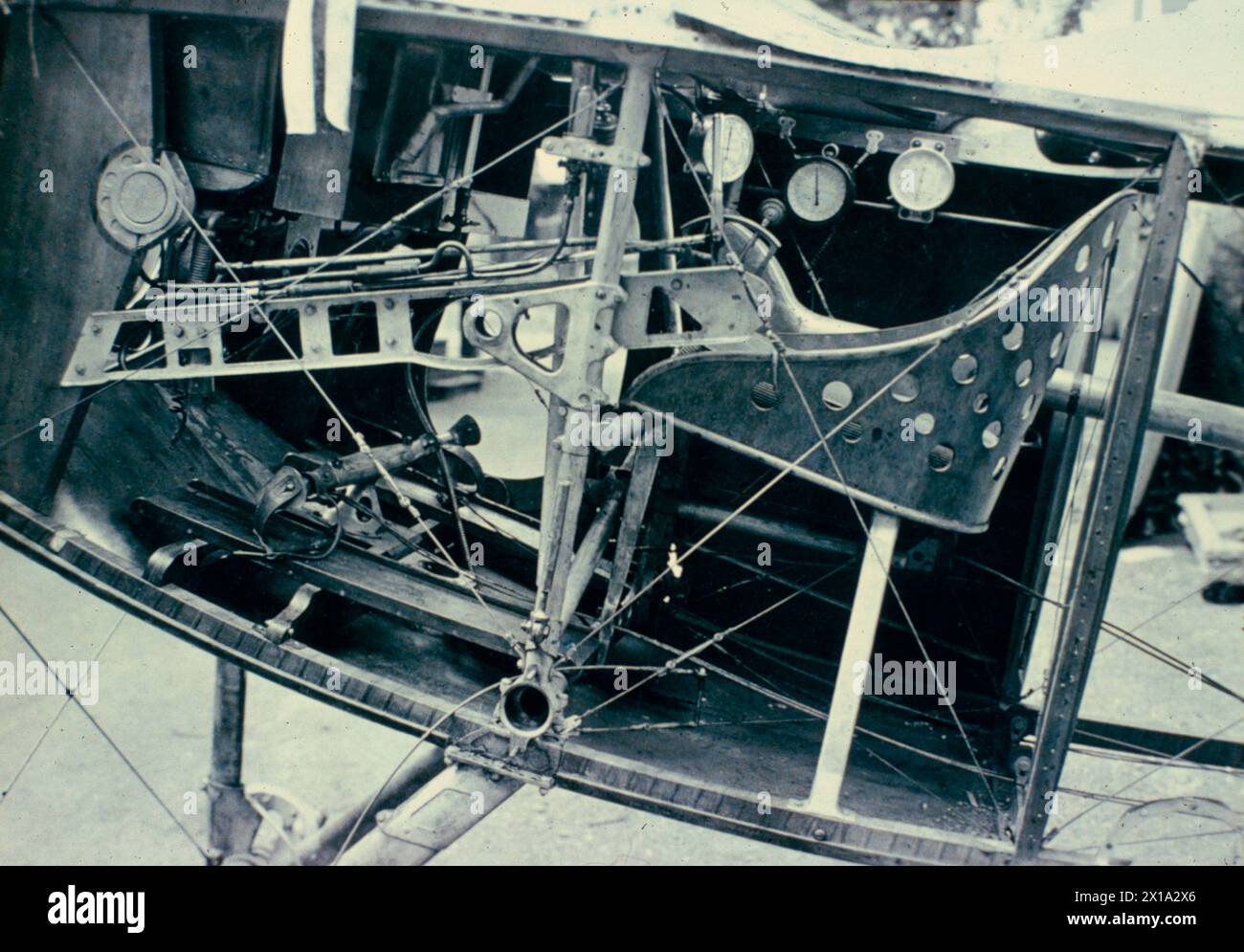 Inside a French military airplane, WW1 1918 Stock Photo - Alamy
