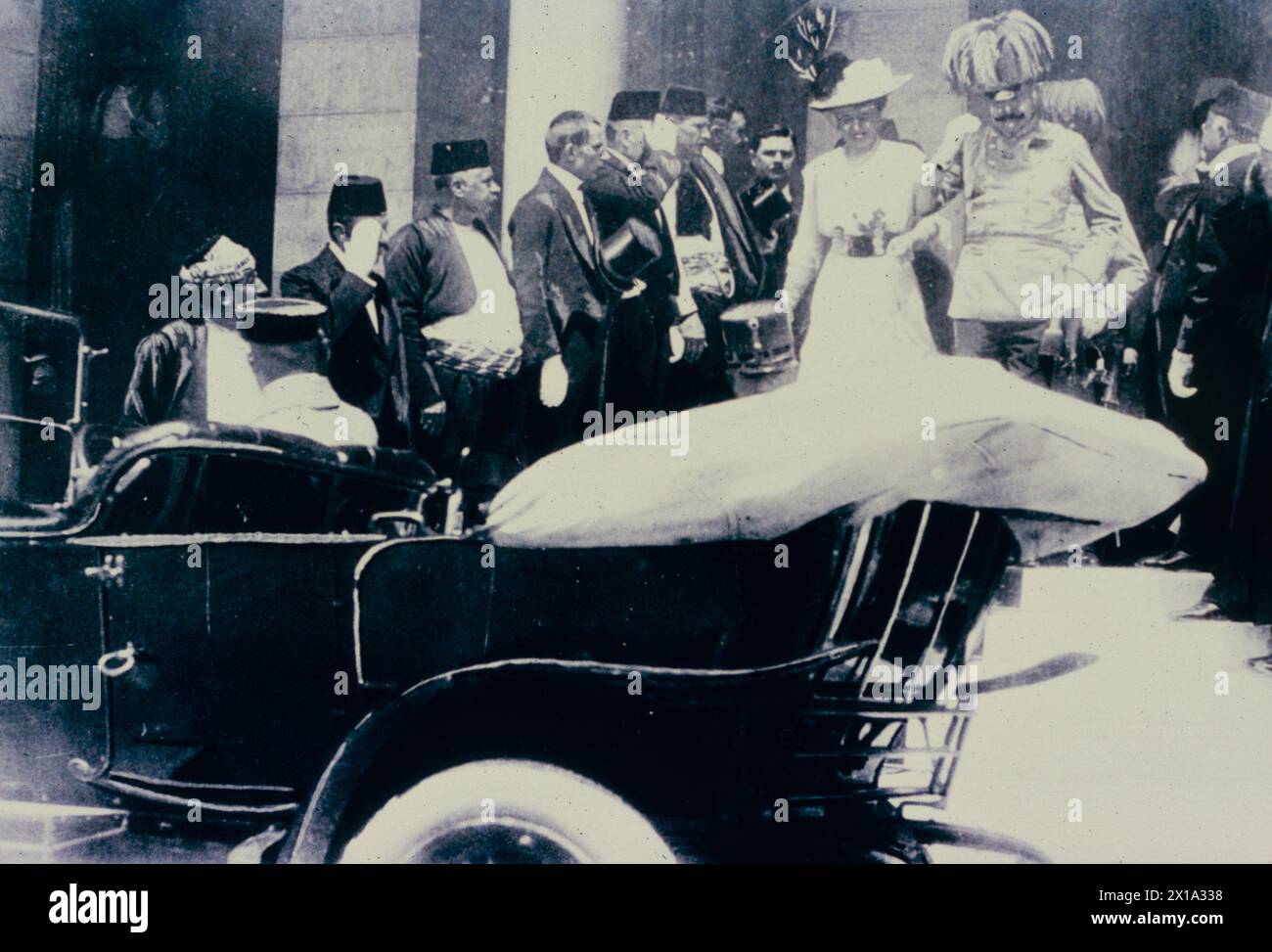 Archduke Francis Ferdinand and his wife Duchess Sophie, just before ...