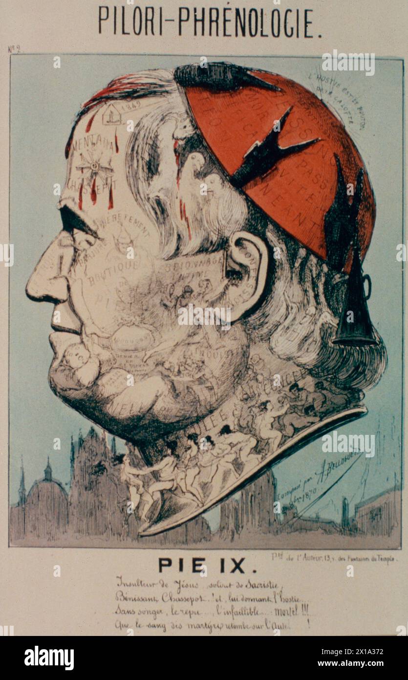 A phrenological portrait of Pope Pius IX, Rome 1870s Stock Photo - Alamy