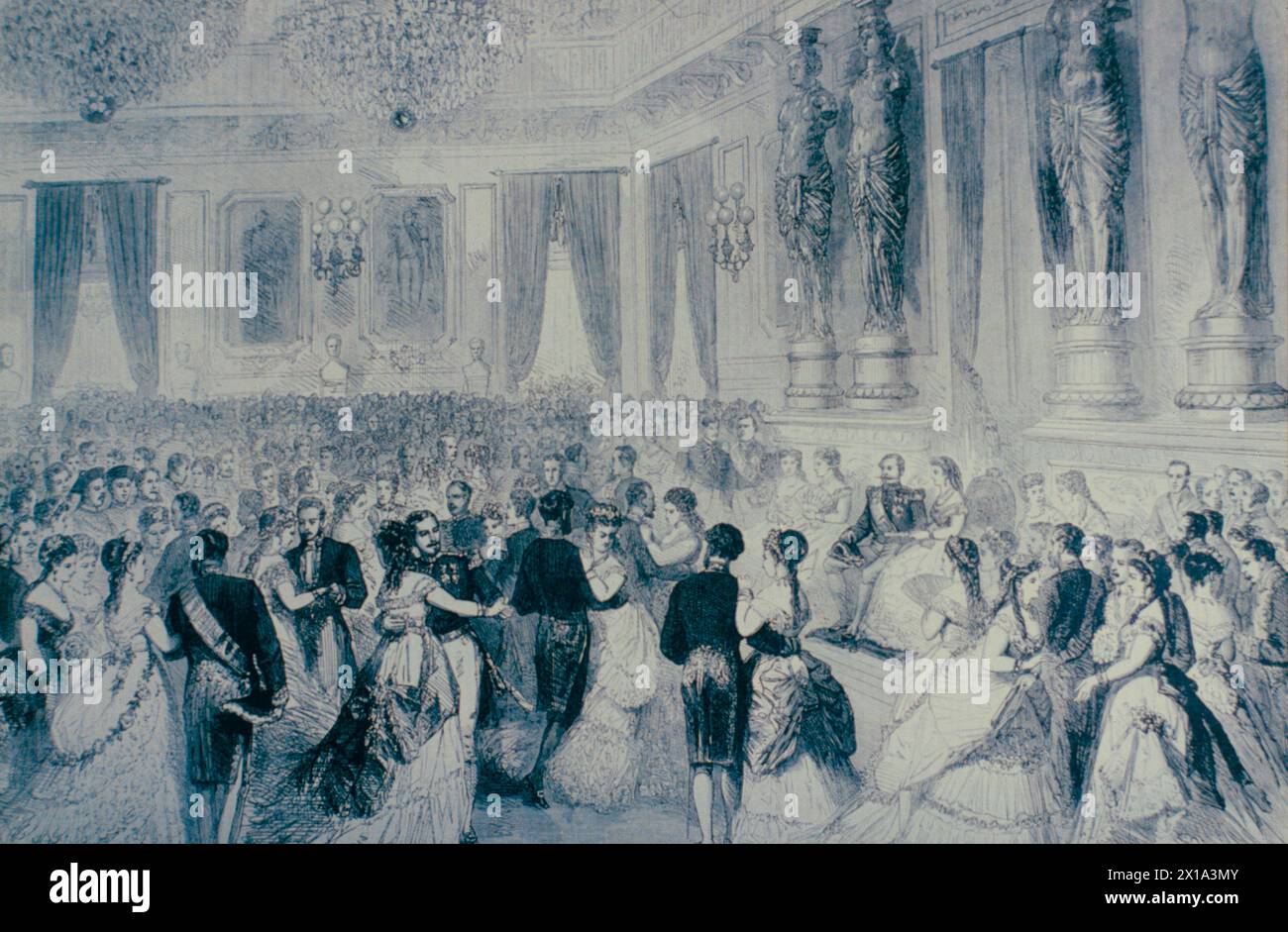 A state ball at the Tuileries Palace, residence of Napoleon III and ...