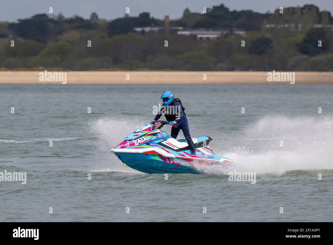 Jet Ski off Calshot, Southampton Water, Hampshire, England, United ...