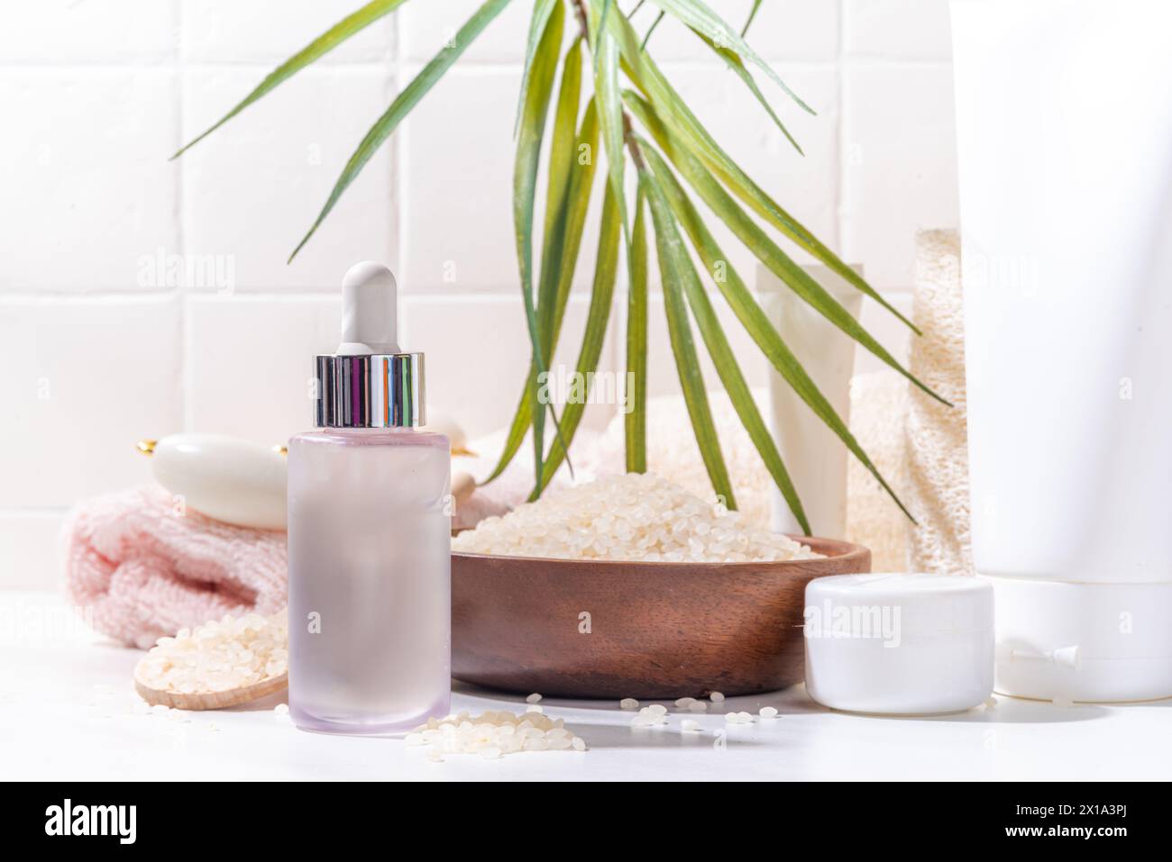 Rice Water Serum. Natural organic rice cosmetics. Fermented beauty care ...