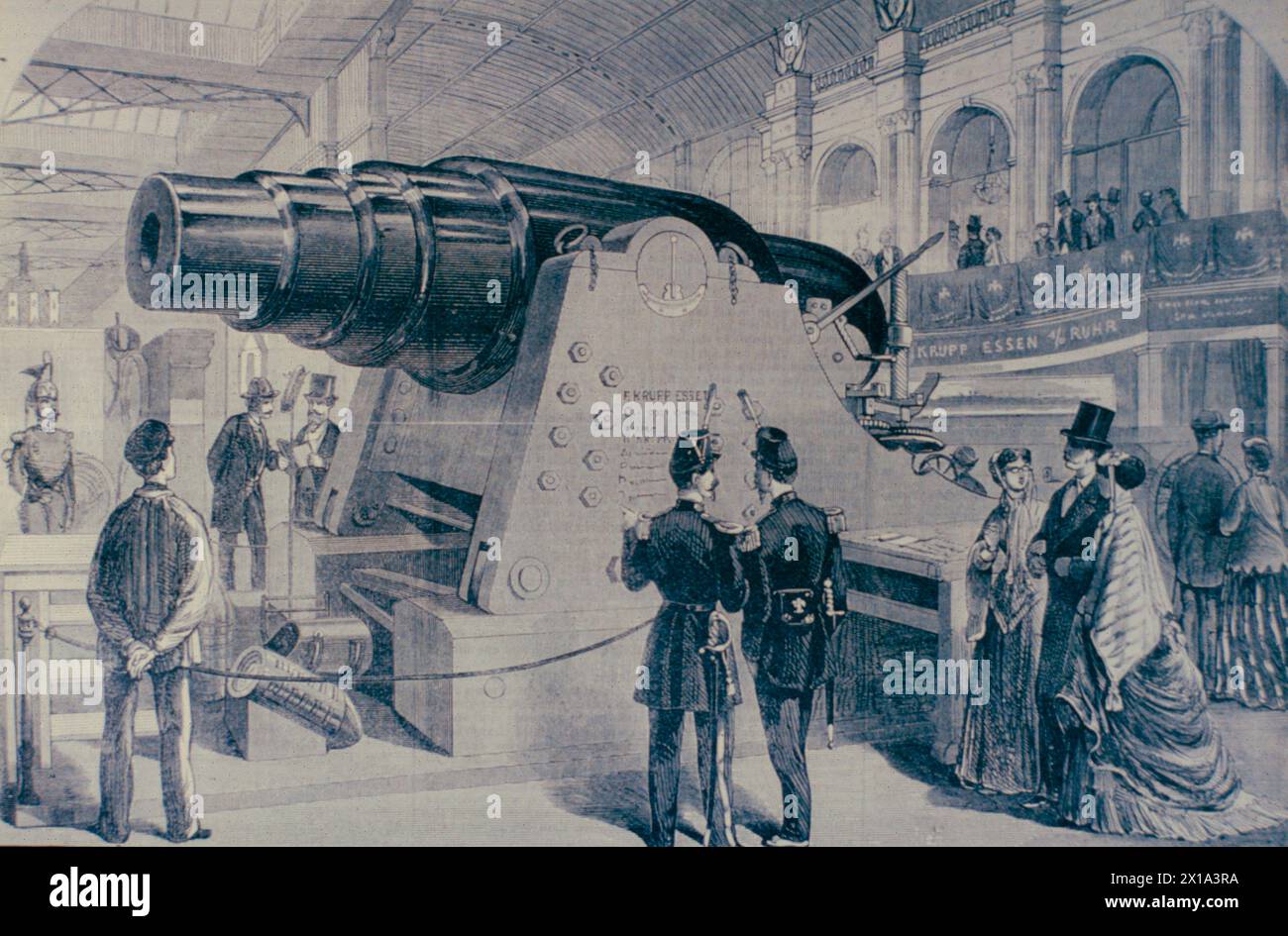 Krupp's half-ton Great Gun presented to the King of Prussia, 1867 Stock ...