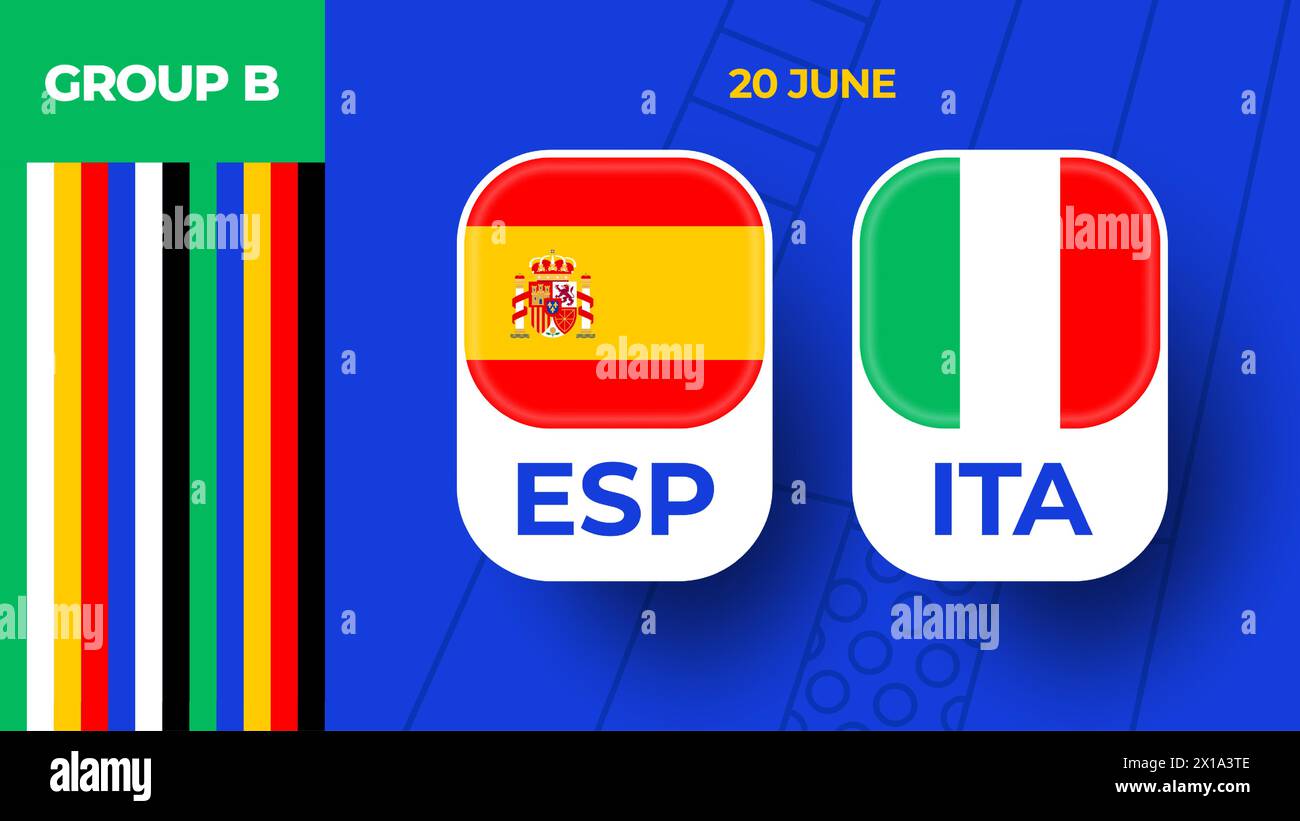 Spain vs Italy football 2024 match versus. 2024 group stage ...