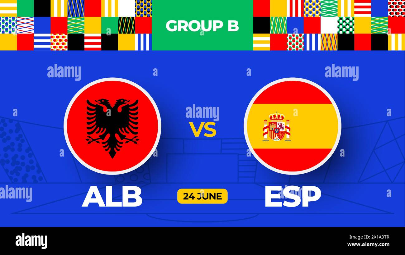 Albania vs Spain football 2024 match versus. 2024 group stage ...
