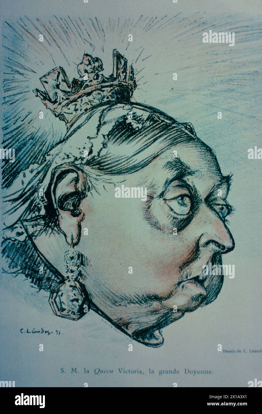 Portrait of Queen Victoria of England, illustration, 19th century Stock ...