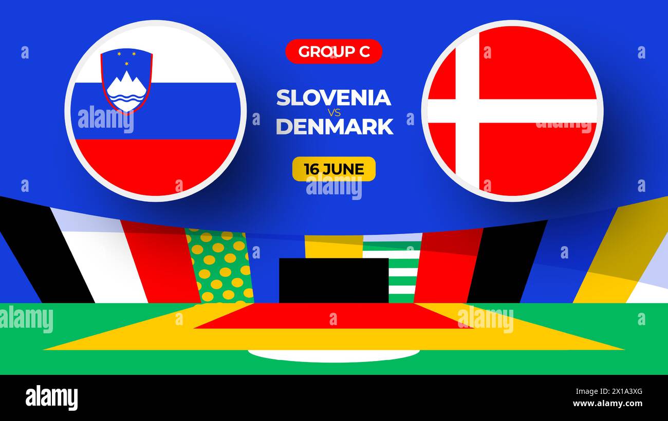 Slovenia vs Denmark football 2024 match versus. 2024 group stage ...
