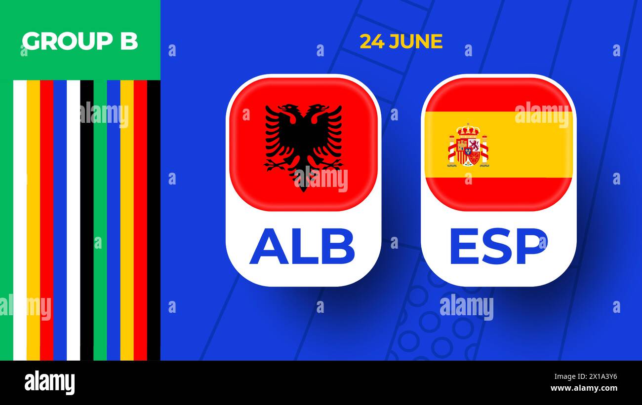 Albania vs Spain football 2024 match versus. 2024 group stage ...