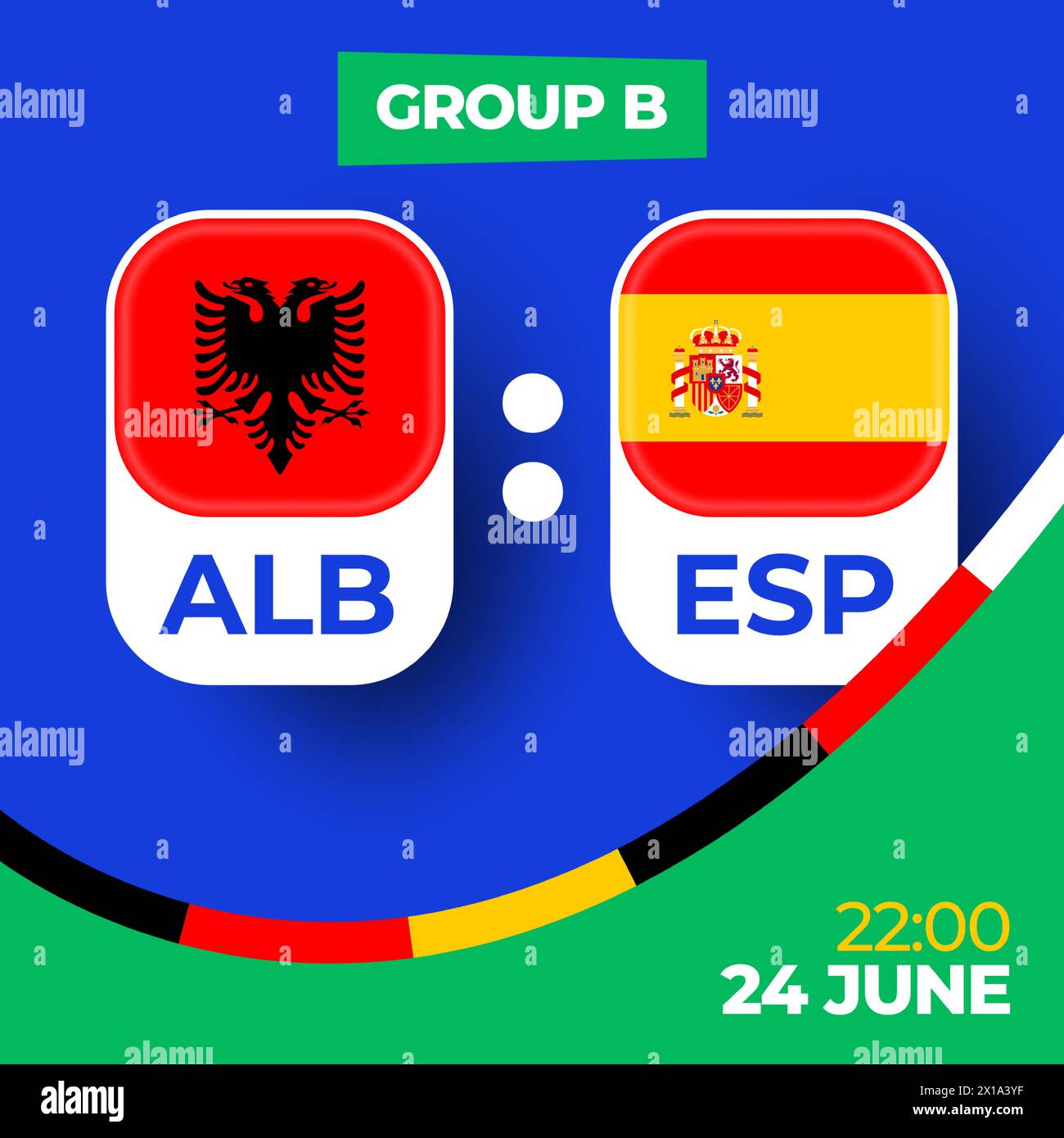 Albania vs Spain football 2024 match versus. 2024 group stage ...