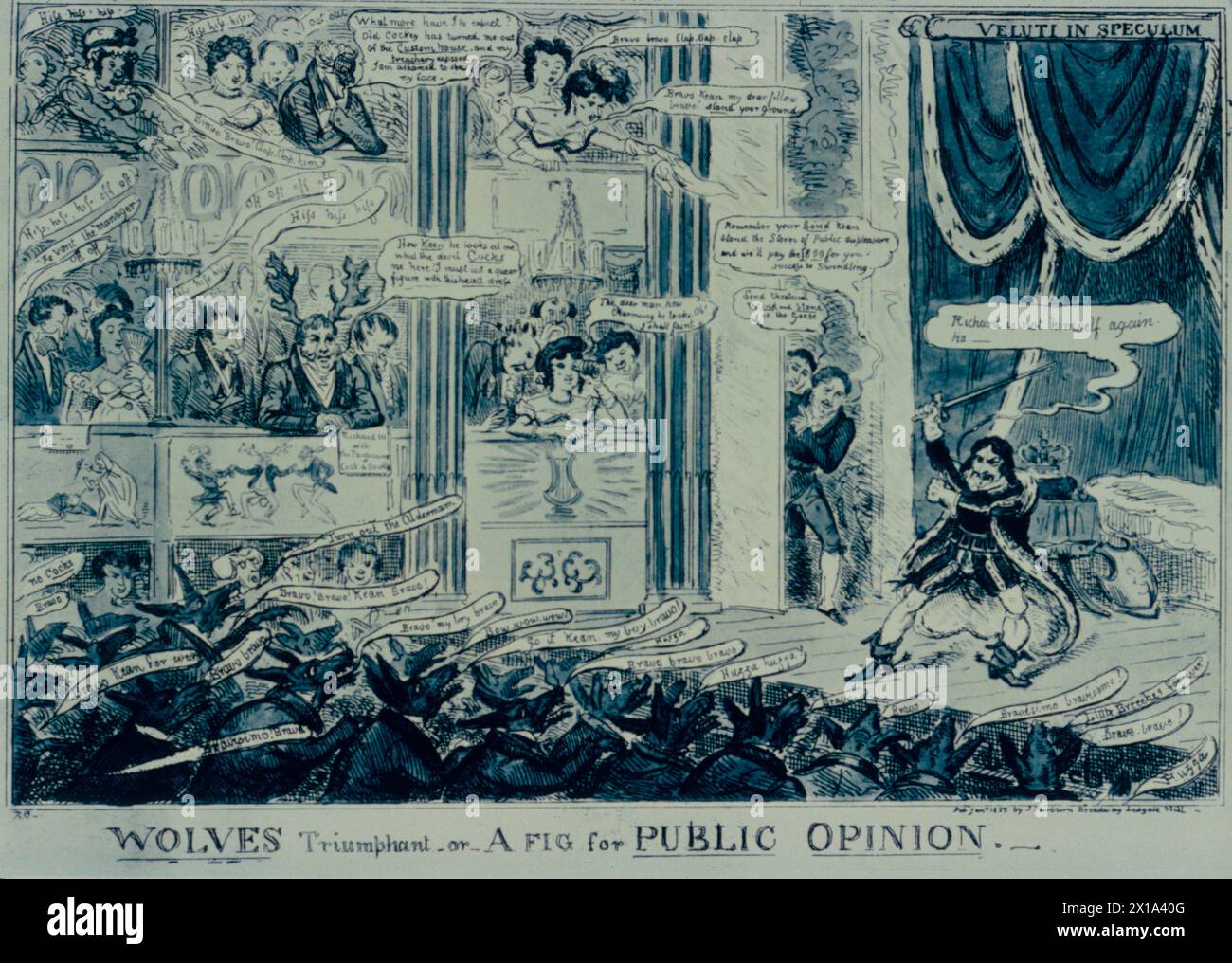 British actor Edmund Kean, cartoon 1825 Stock Photo - Alamy