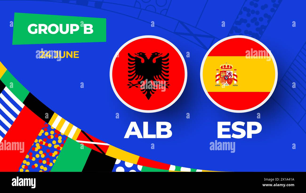 Albania vs Spain football 2024 match versus. 2024 group stage ...