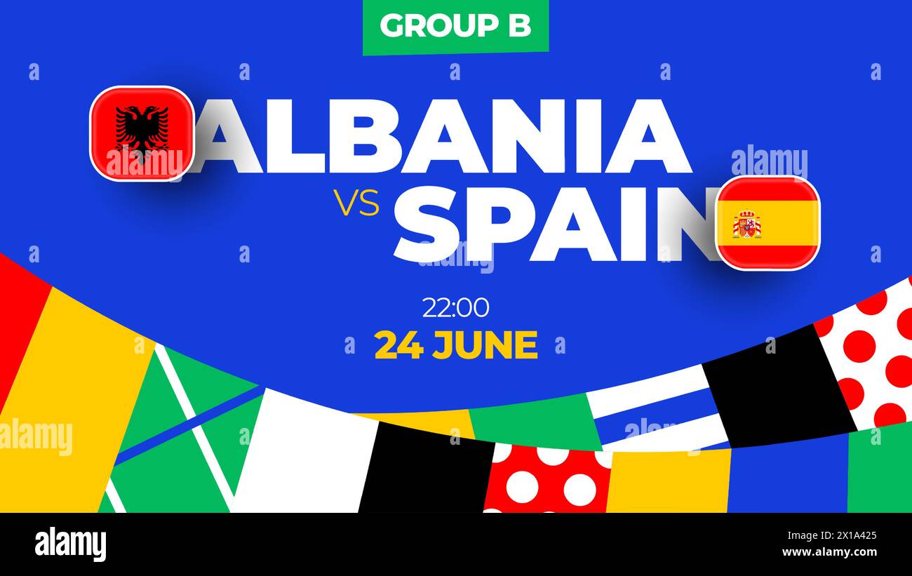 Albania vs Spain football 2024 match versus. 2024 group stage ...