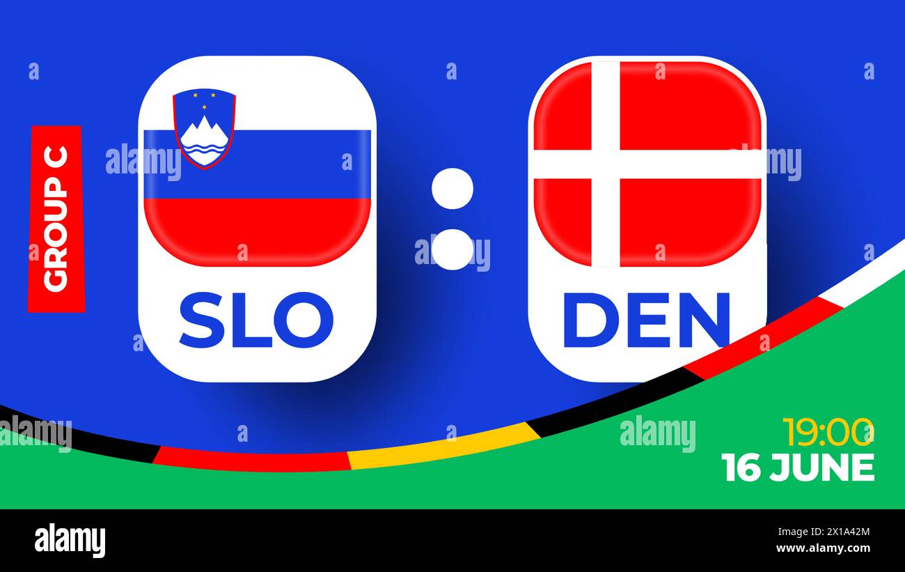 Slovenia vs Denmark football 2024 match versus. 2024 group stage ...