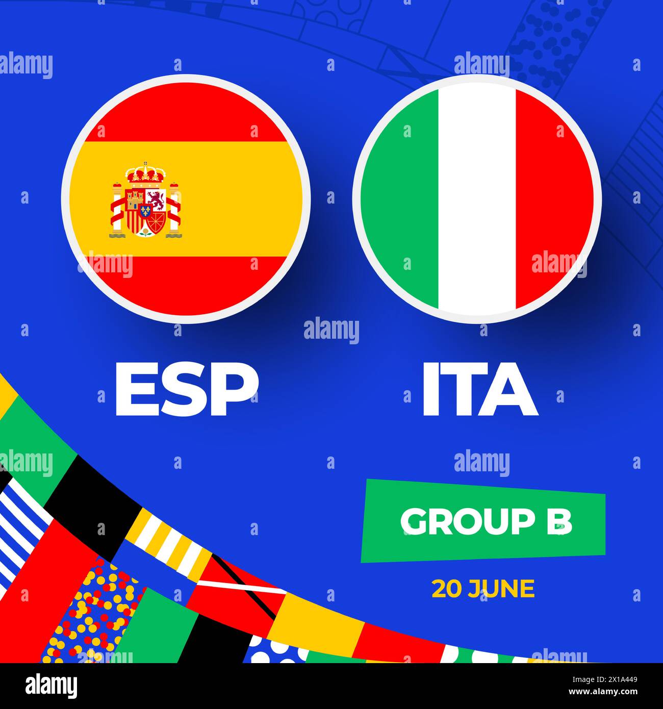 Spain vs Italy football 2024 match versus. 2024 group stage ...