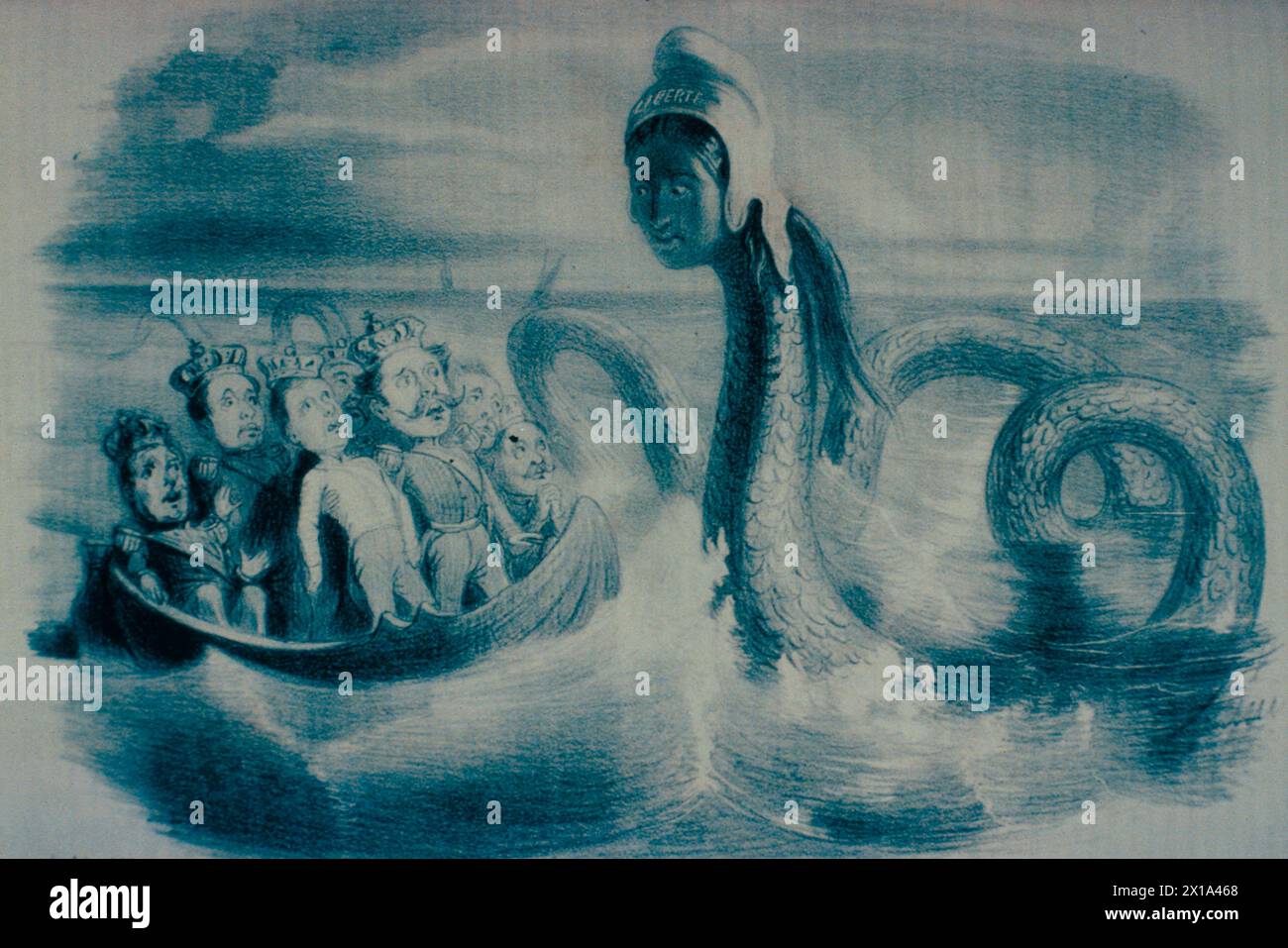 Apparition of a Sea Monster in 1848, illustration Stock Photo - Alamy