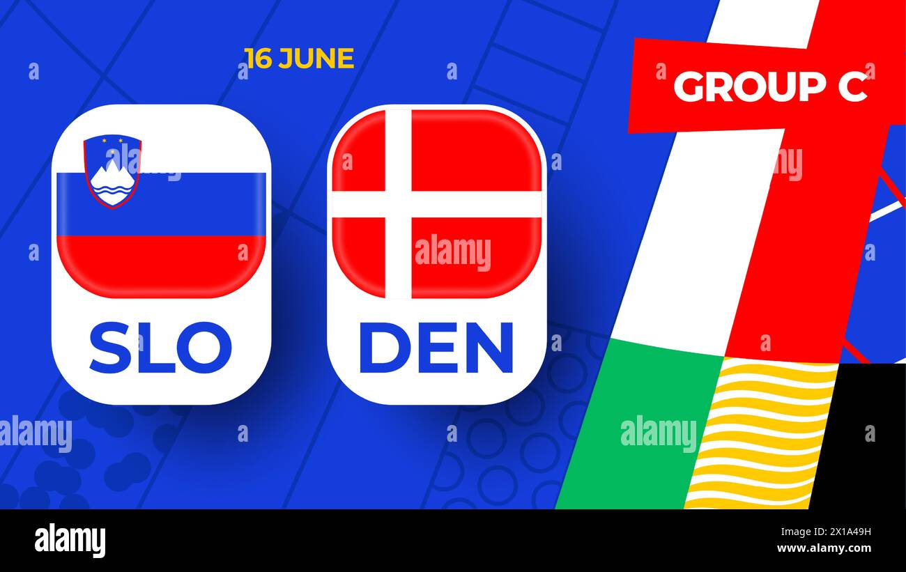 Slovenia vs Denmark football 2024 match versus. 2024 group stage ...