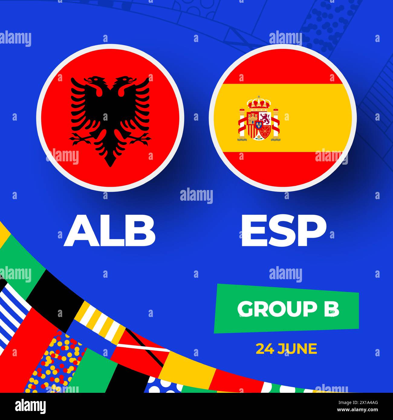 Albania vs Spain football 2024 match versus. 2024 group stage ...
