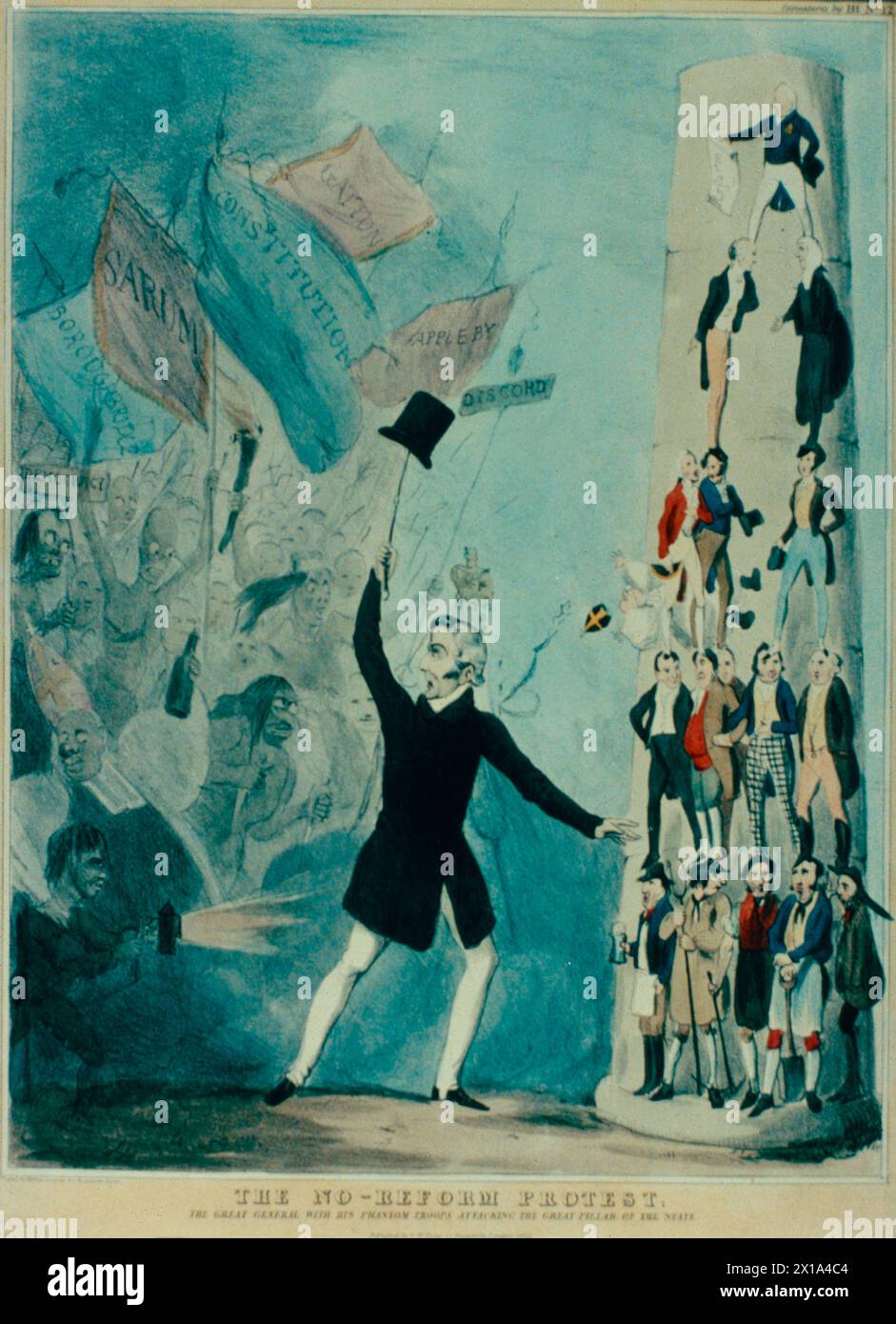 The No-Reform Protest, British cartoon criticizing the opponents of ...
