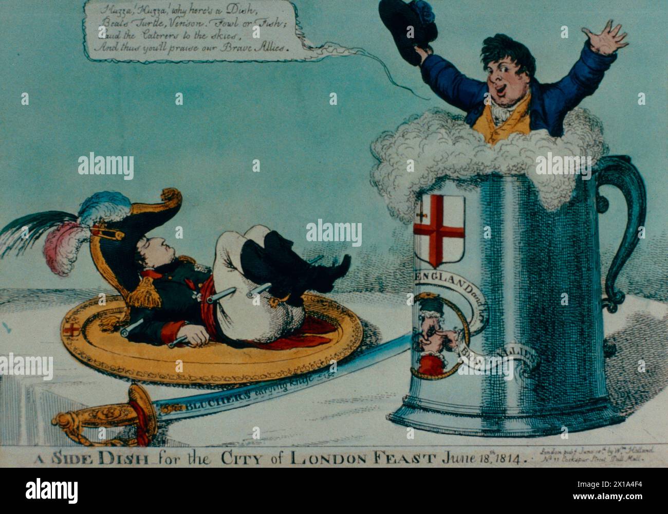 A Side Dish for the City of London, British cartoon celebrating the ...