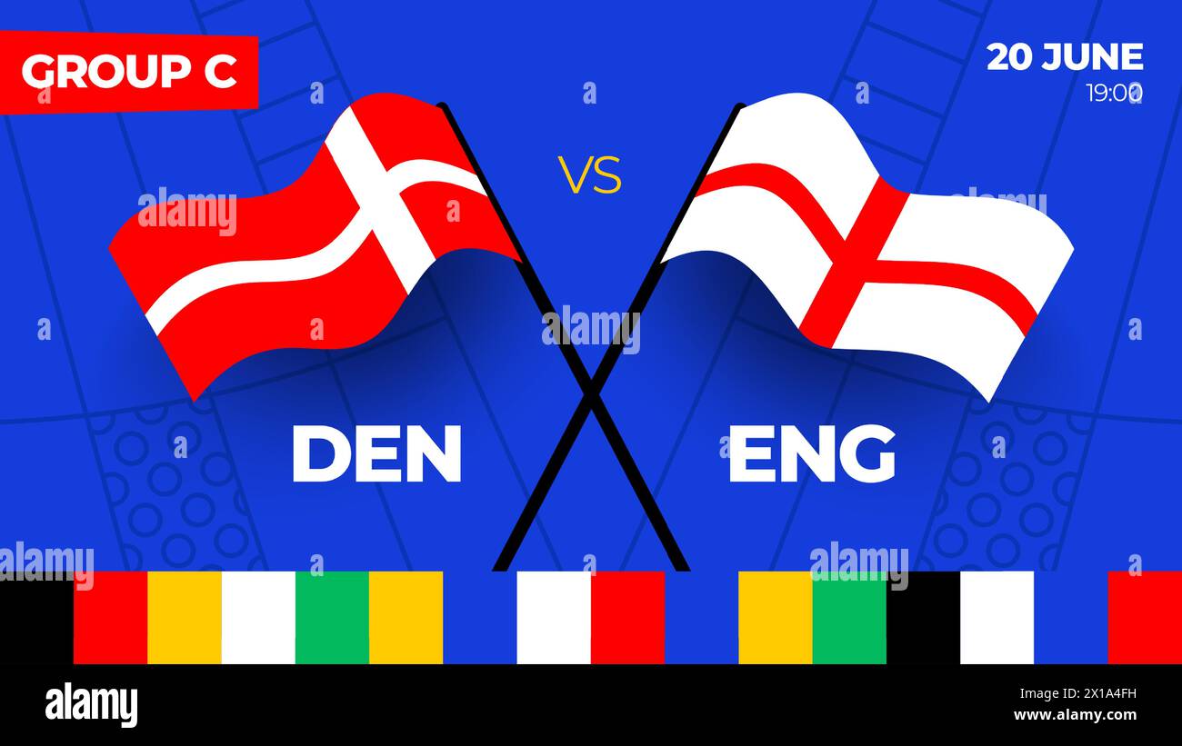 Denmark vs England football 2024 match versus. 2024 group stage ...