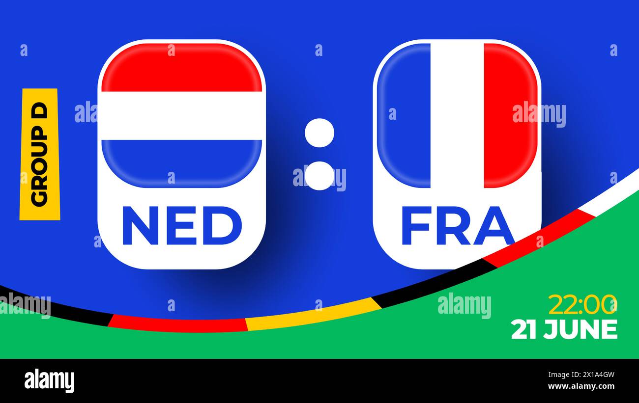 Netherlands vs France football 2024 match versus. 2024 group stage ...